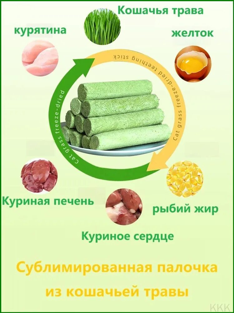 Качественная сублимированная трава, 12 палочек для кошек представлены