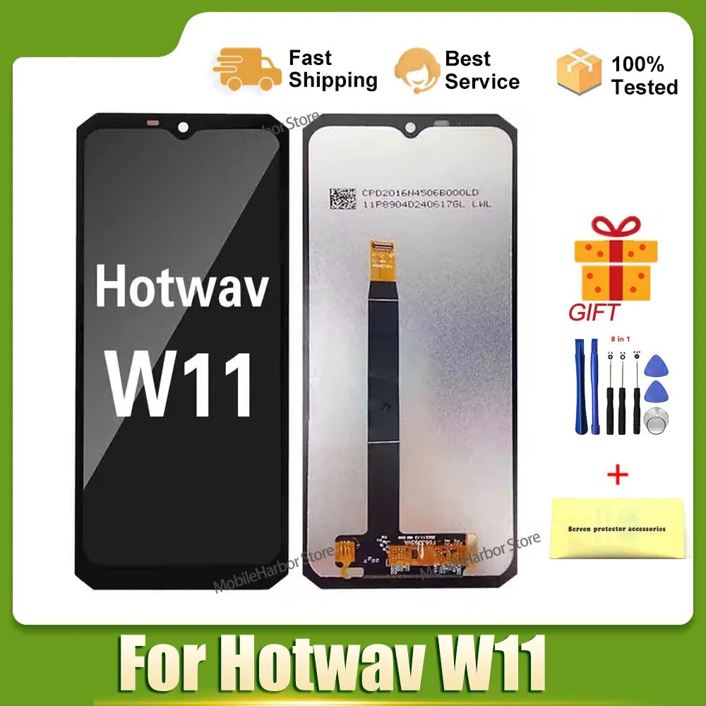 Оригинальный 6,6-дюймовый ЖК-дисплей для Hotwav W11 с сенсорным экраном и дигитайзером в сборе, замена для Hotwav W11, черный, протестирован, + инструменты