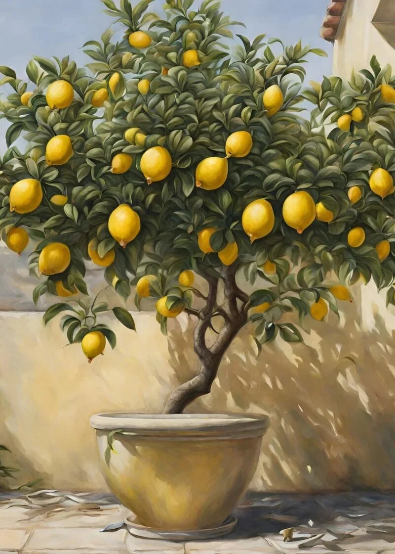 Постер "Лимонное дерево", 30x40 см, оранжевый