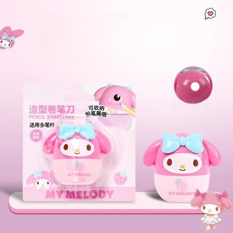 Точилка для карандашей Sanrio My Melody Kuromi в форме персонажей, милая мультяшная, портативная, для детей и студентов, канцелярские принадлежности