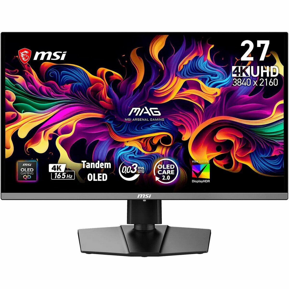 Монитор 26.5" MSI MAG 272UP QD-OLED E16 уц-1 QD-OLED, 3840x2160, 165Hz, 0,03ms, 250сd/m, 1500000:1, HDR | 2xHDMI(2.1), DP(1.4a), Type-C(PD-15W) | HAS, Pivot, Swivel, InPSU, Vesa 100, Black