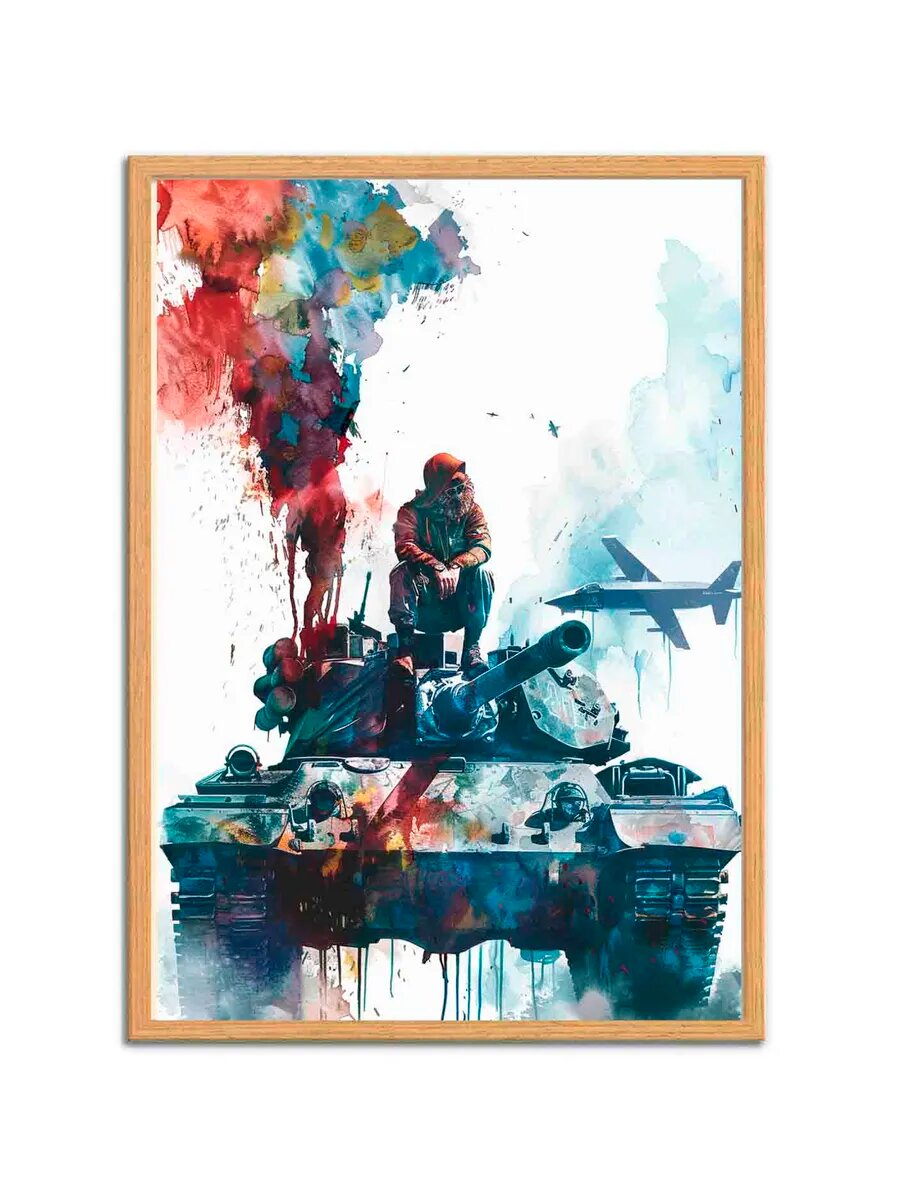 Сова-птица-солдат 5, Плакат 30x42см