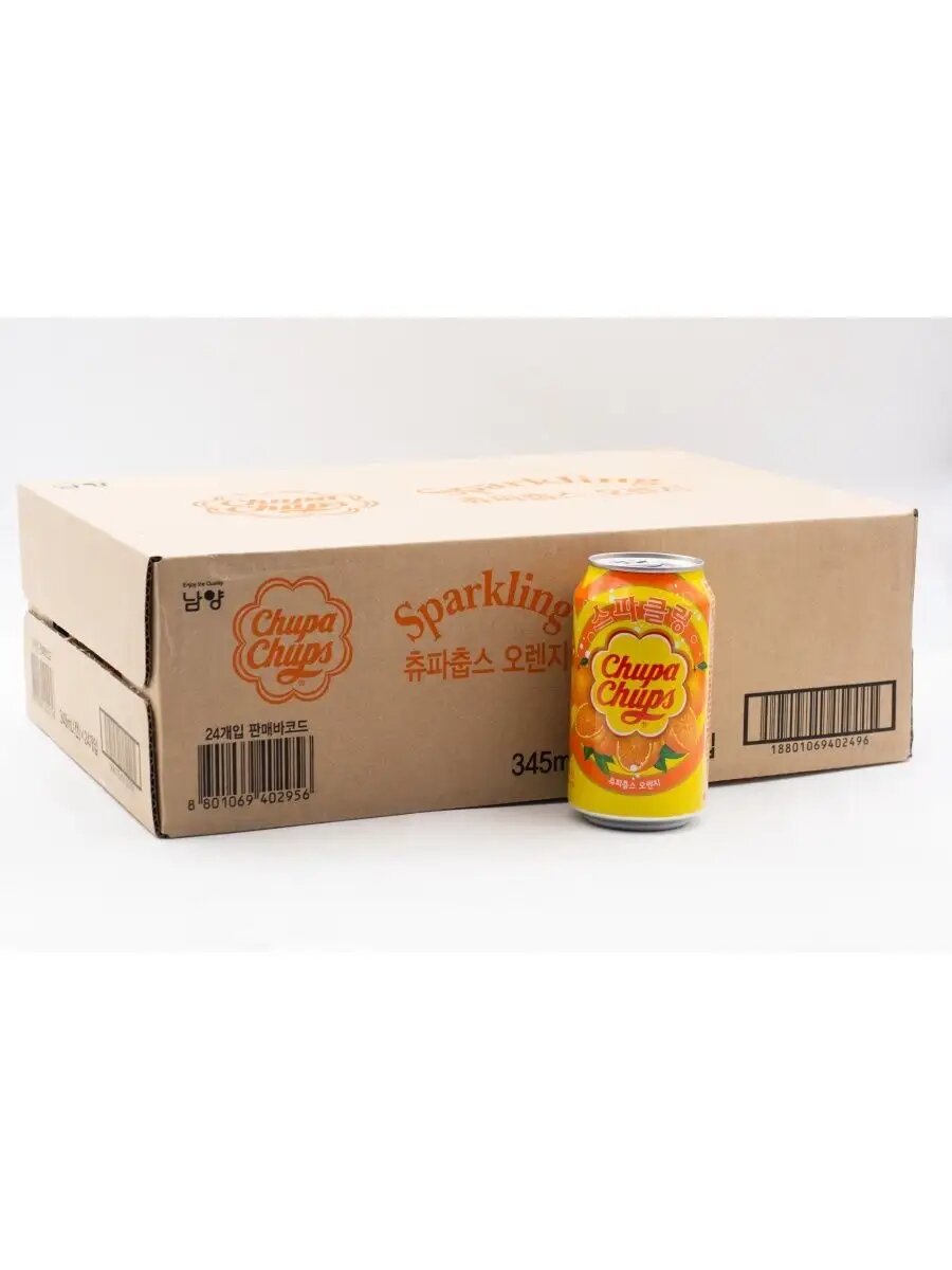 Chupa Chups 0,345л.*24шт. Апельсин Чупа Чупс Напиток газированный - Южная Корея