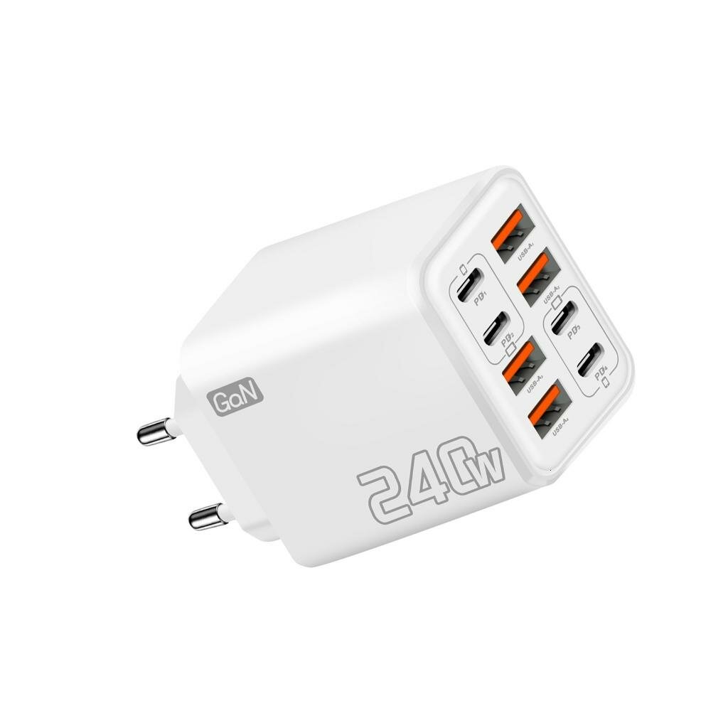 Многопортовый USB-C зарядный блок 240W, Белый