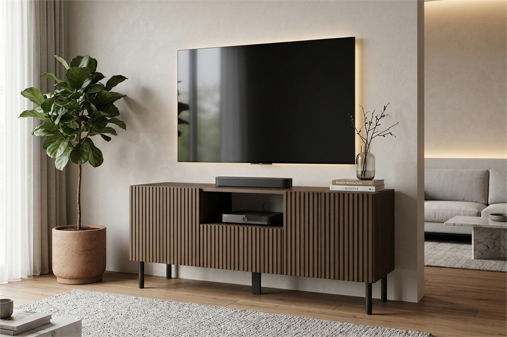 BRW Тумба YORK KOM2D1S ШxВxГ 1050x532x369 Орех селект темный, Эвкалипт испанский Орех селект темный, Эвкалипт испанский