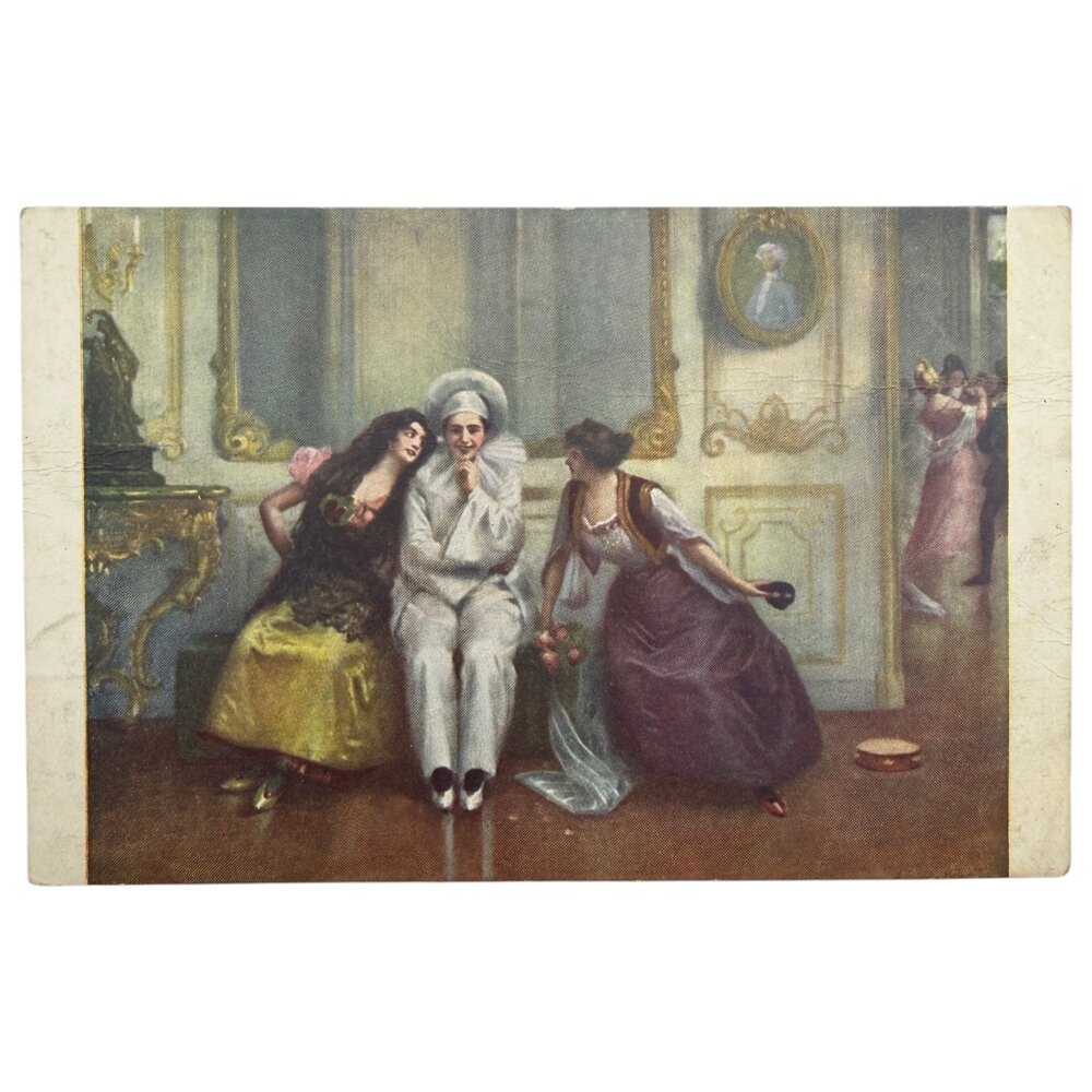 Почтовая открытка "Белле - Между двух огней" 1900-1913 гг. Ришар, Российская Империя