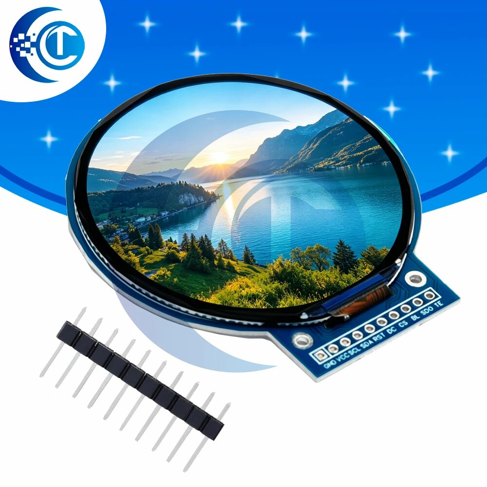 Круглый TFT ЖК-экран EGBO 2.1 дюйма GC9B72 360x360 SPI для Arduino