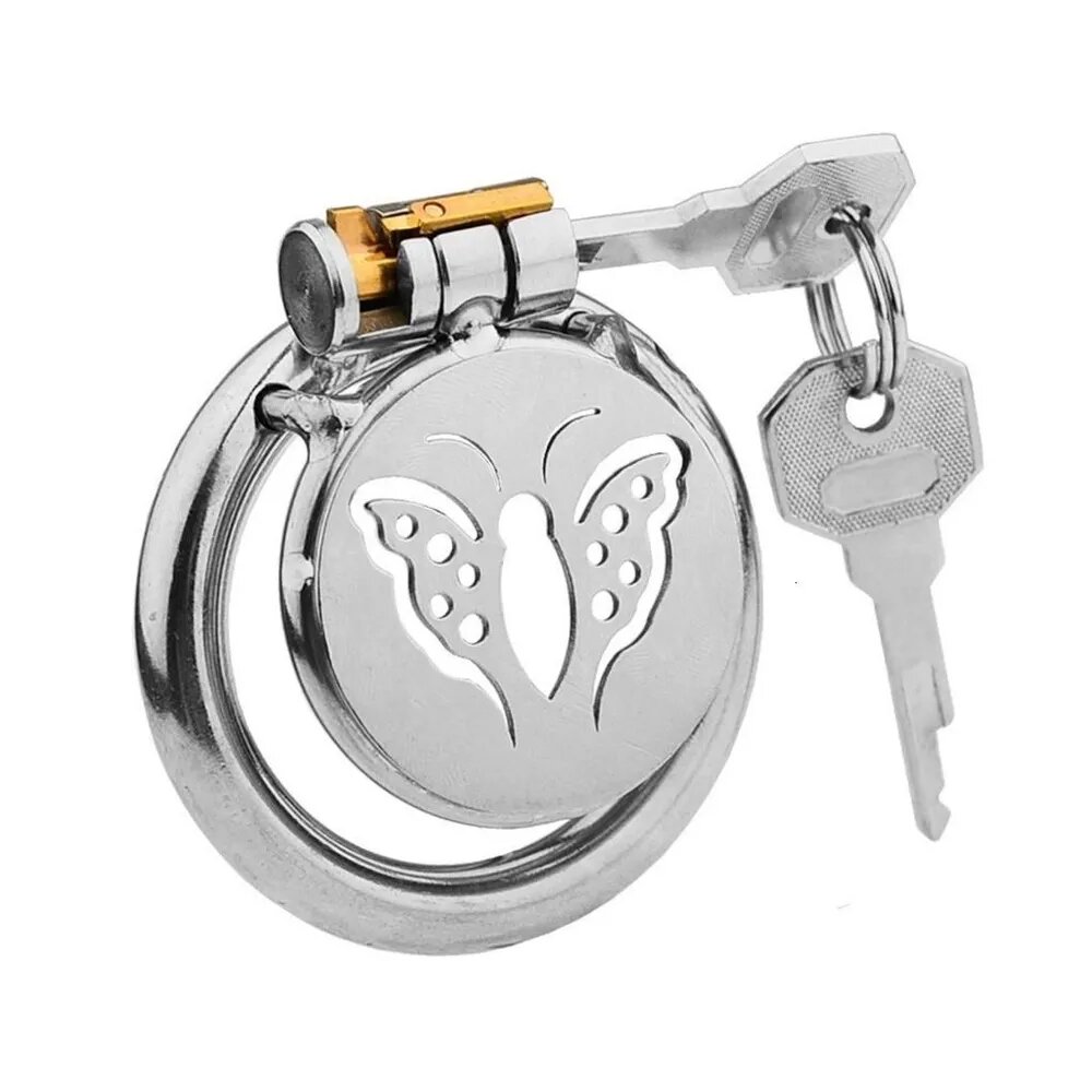 Мужской клетка для chastity с кольцами, - 45mm