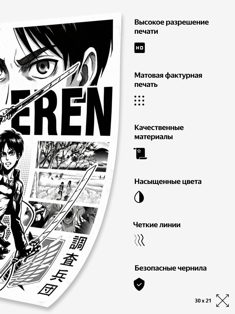 Постер Атака Титанов/Attack on Titan А4 матовый