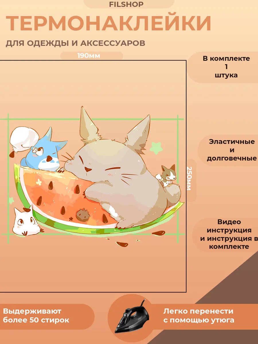 Термонаклейка на одежду покемон