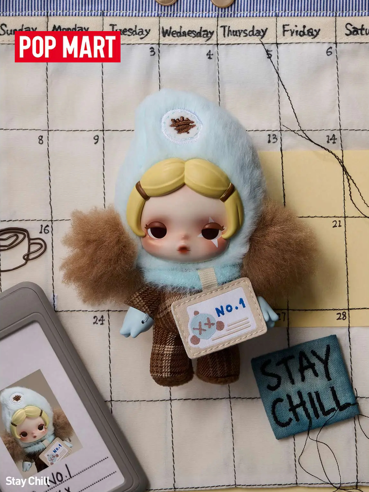 Коллекционная мягкая игрушка POP MART SKULLPANDA Off Mode Series Plush Doll Pendant-Stay Chill