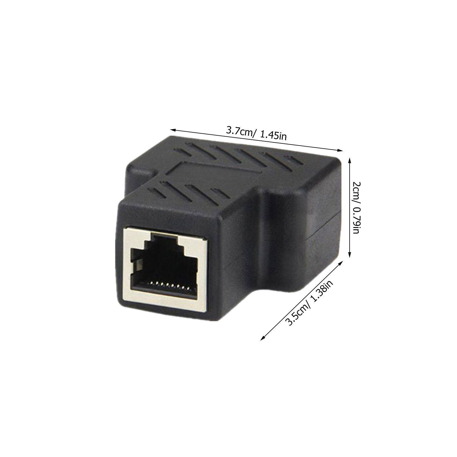 Разделитель Кабеля Сети 2 Порта Чёрный 4.2X3.5Cm Домашний Сетевой Разъём Из Термостойкого Материала
