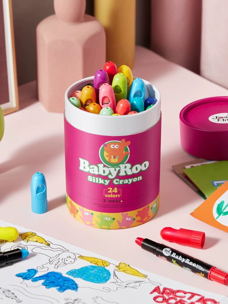 24-цветные мягкие карандаши Meile с детской раскраской для детей 3-6 лет