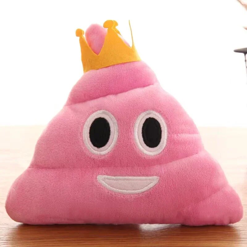 Розовая флисовая игрушка-какашка с короной