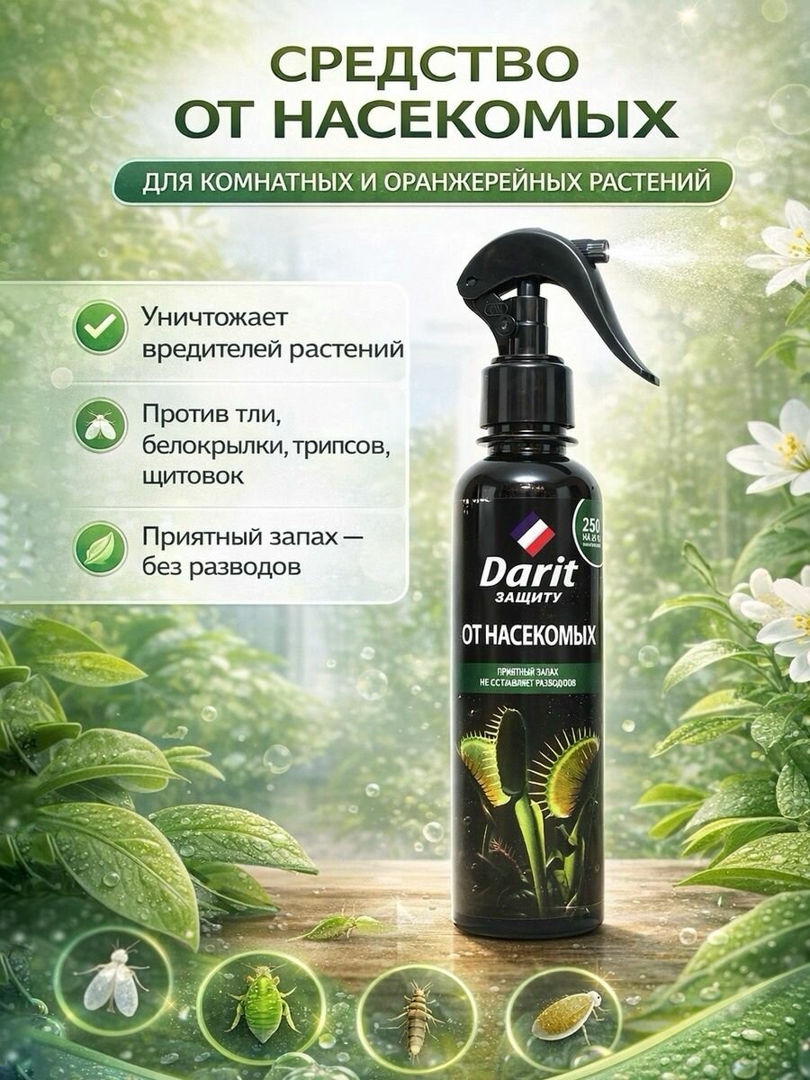 Средство от насекомых комнатных растений спрей Дарит 250мл
