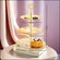Фруктовница, конфетница, этажерка, 1 шт, золотистая, пластик, 36 см