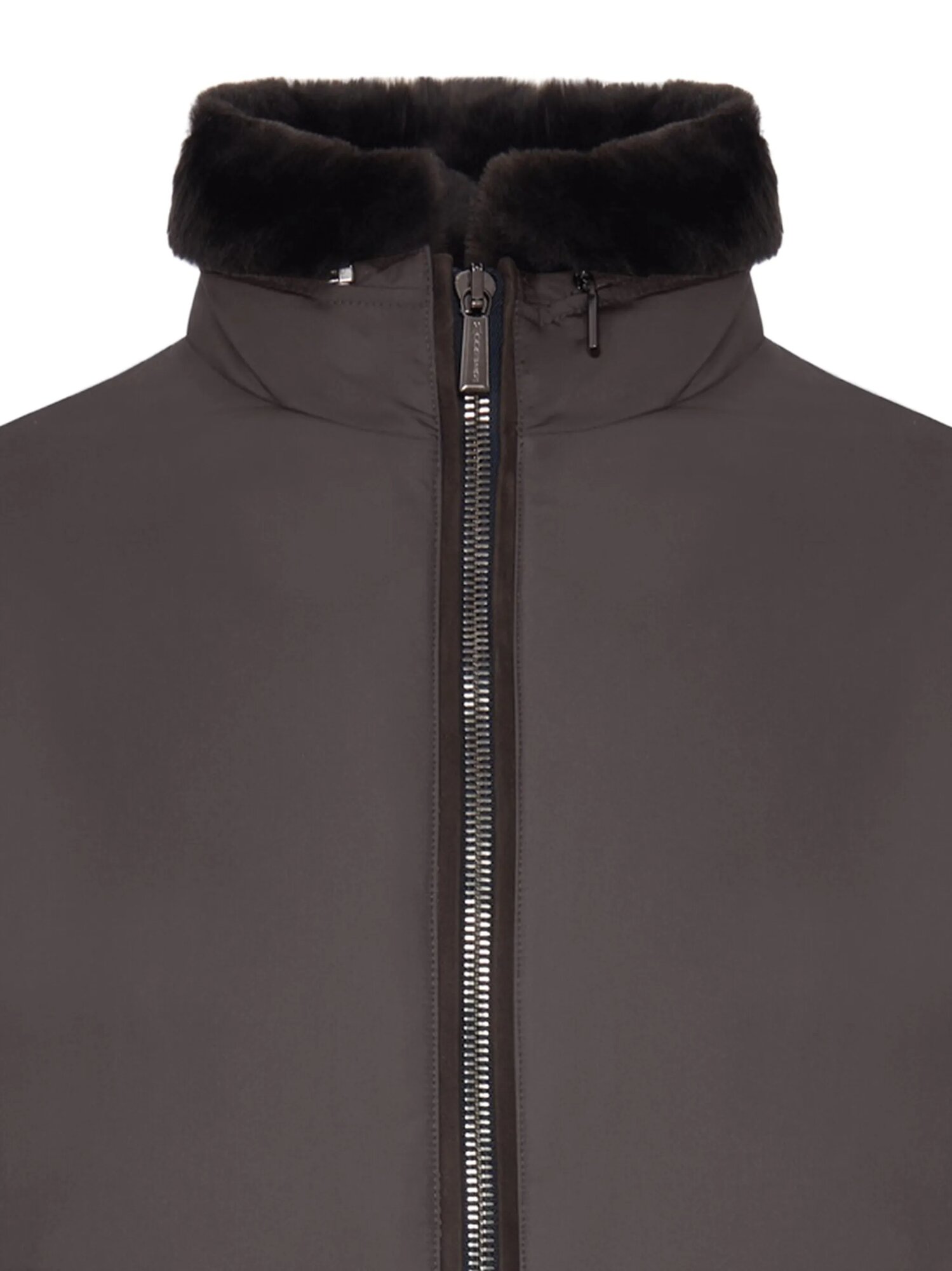 Куртка MooRER Shearling-collar zip-up jacket, размер 50, grey — фото 1