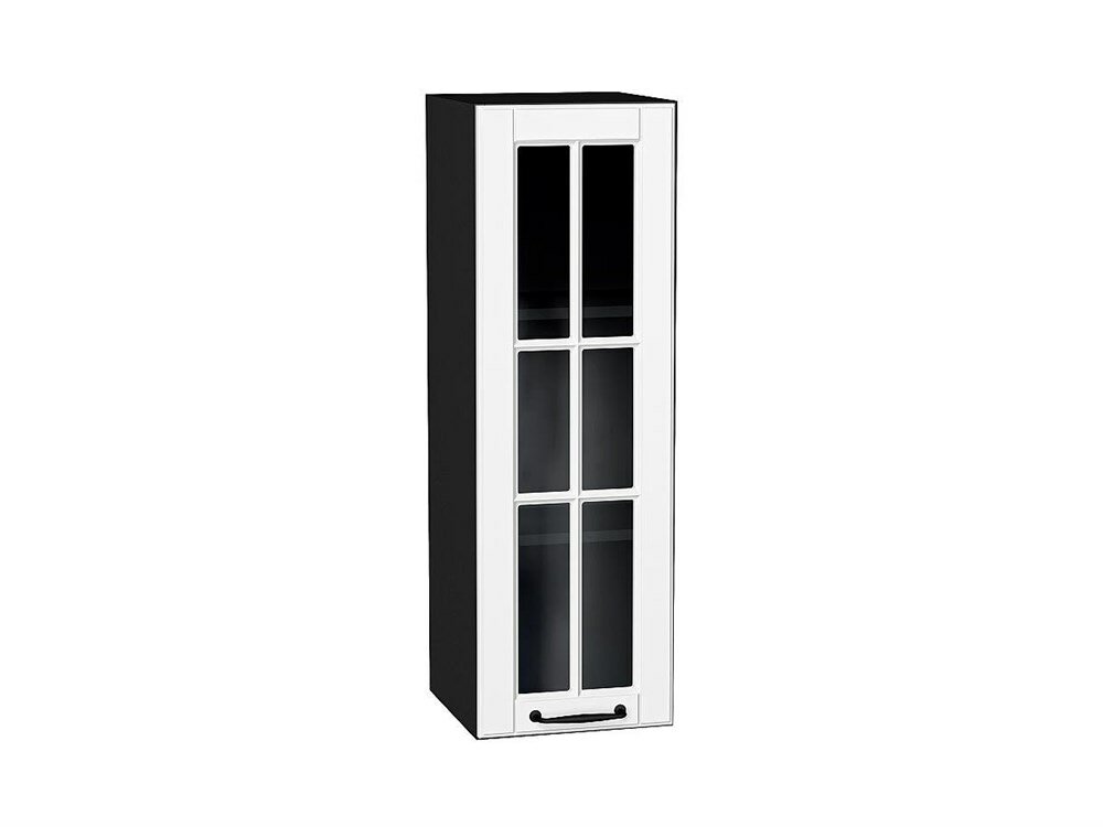 VVT Шкаф верхний с 1-ой остекленной дверцей Дублин Graphite, Special White, 920, 300 В*Ш*Г 920*300*318, фасад МДФ/Стекло Special White, корпус Graphite Special White