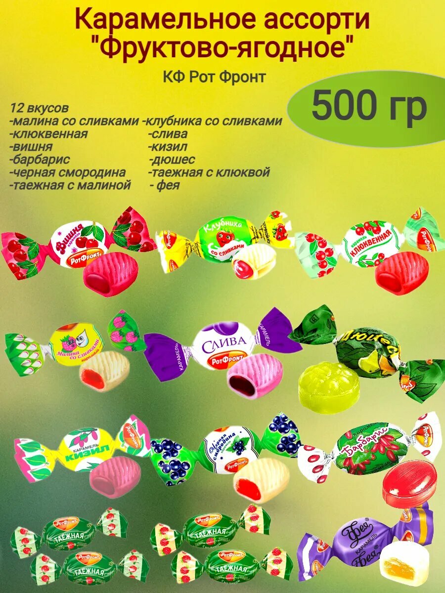 Карамель "Фруктово-ягодное" ассорти,500гр
