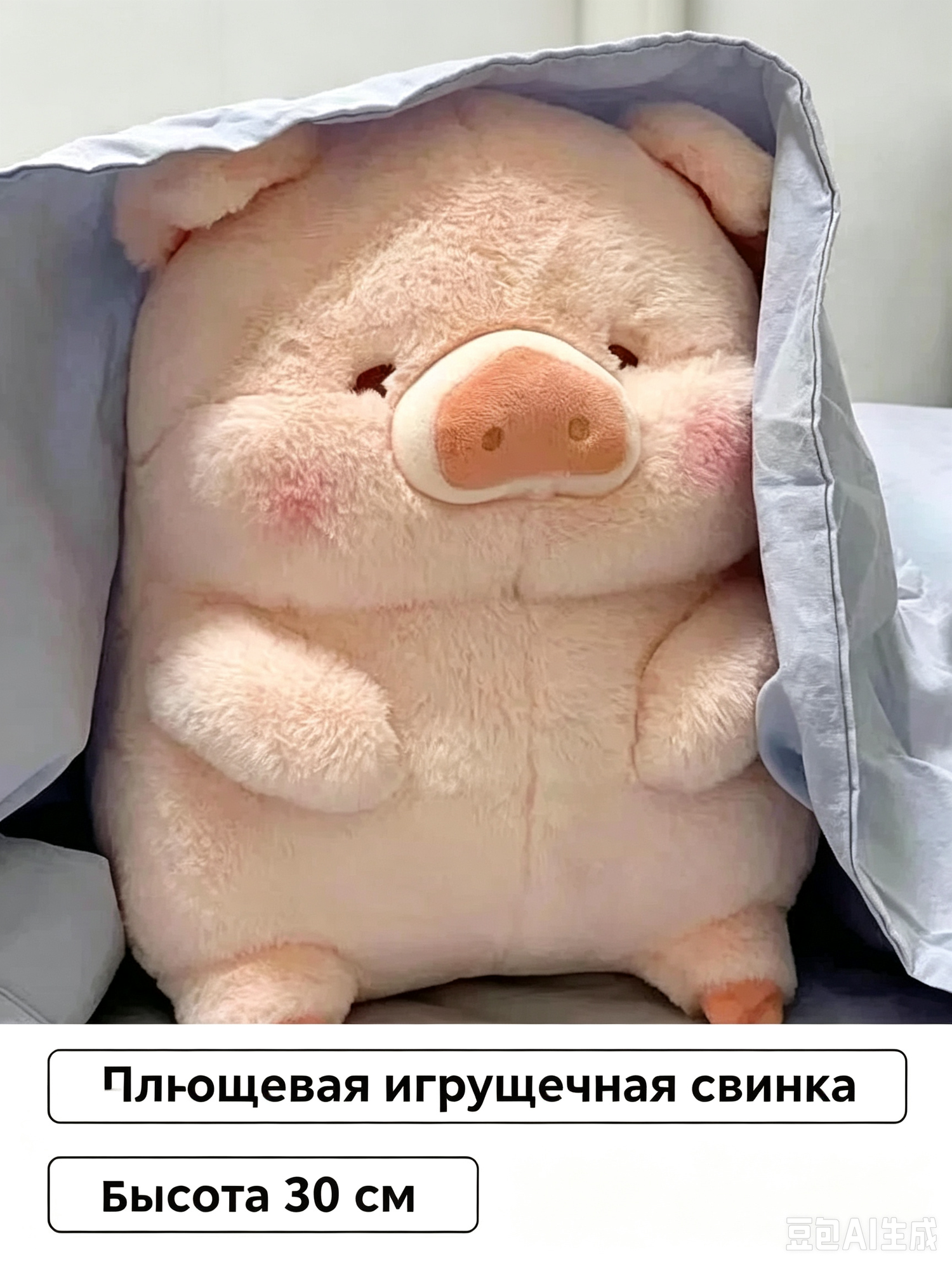 Плюшевая игрушка Lulu свинья розовая, высота 30 см, мягкая, для детей и взрослых