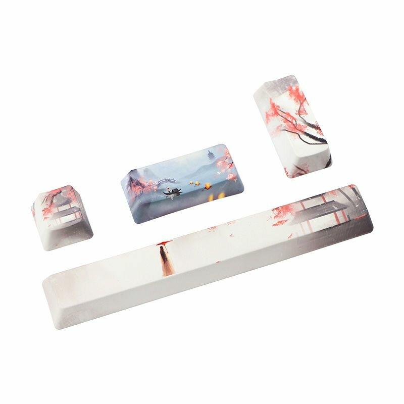 4PCS PBT Кейкапы Японское Аниме ПБТ пробел клавиша вишнёвый клавиша ESC клавиша возврата OEM высота с пяти