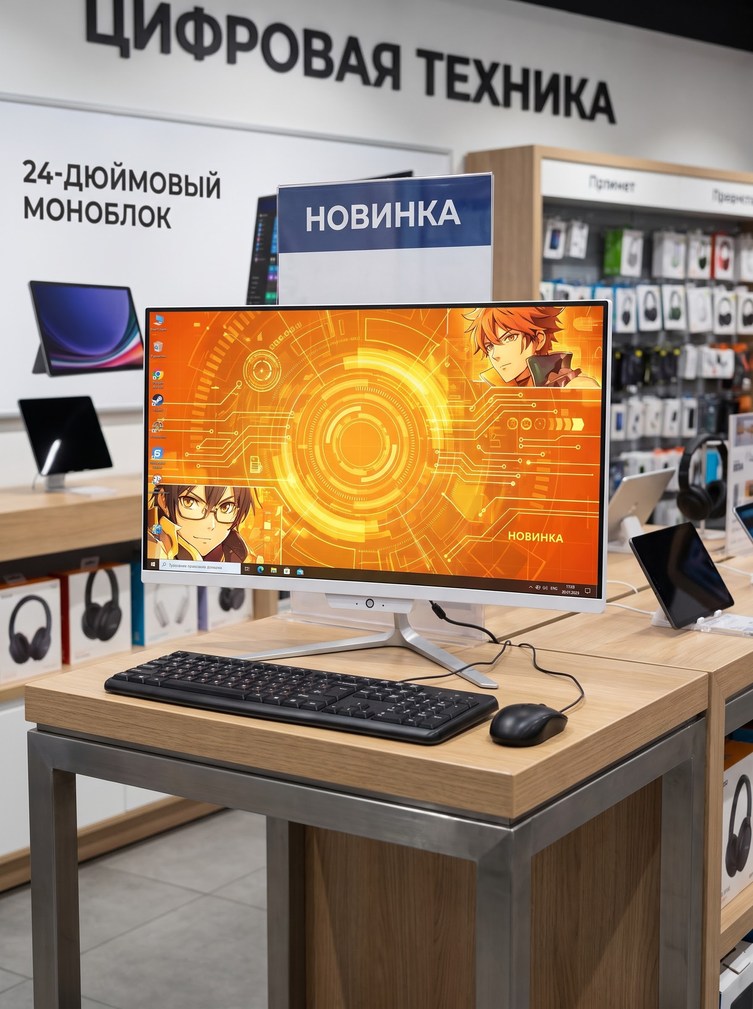 Моноблок 24", I7-4790 Windows 10 pro, SSD 256GB, RAM 16ГБ, Wi-Fi/Bluetooth, белый Русская раскладка