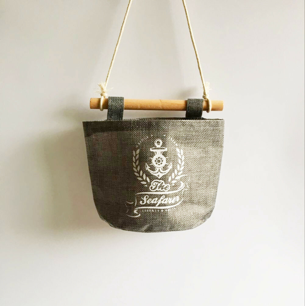 Small fabric wall pocket organizer for bedroom storage and decoration shipemblem