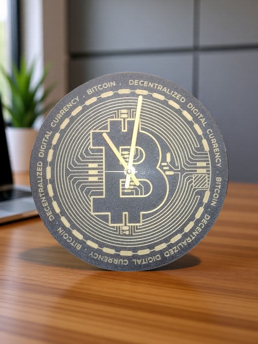 Часы настенные "Bitcoin" материал пластик pet-g