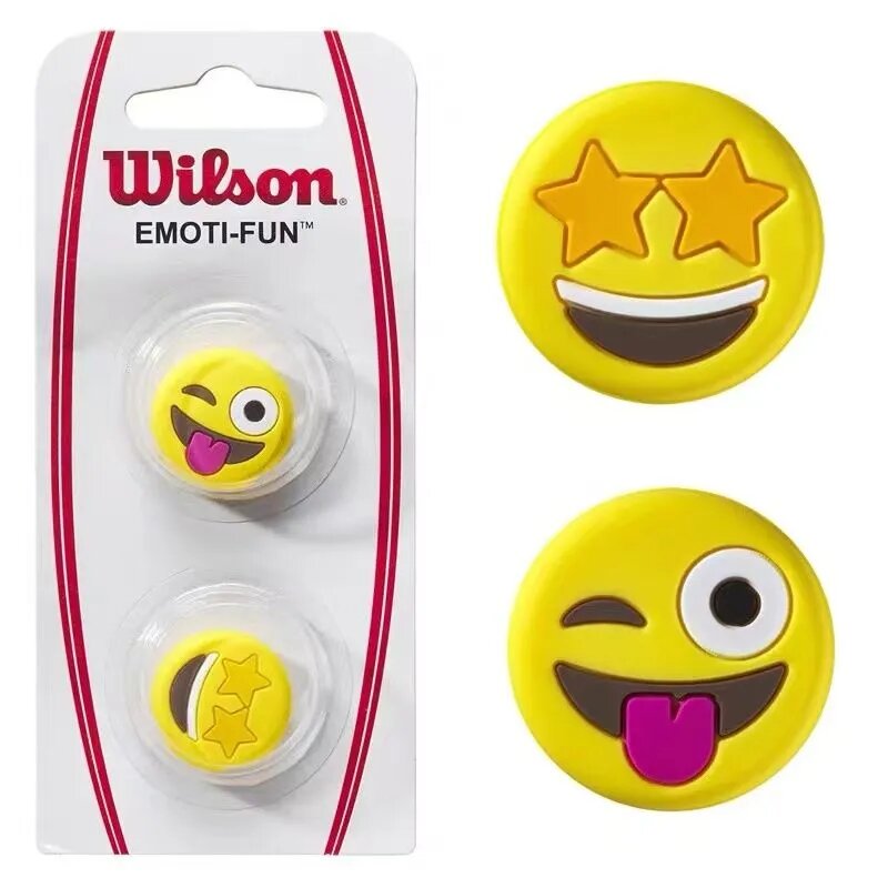 Виброгаситель Wilson EMOTI-FUN, 2 шт, силикон, дизайн "глаза-звезды" и "подмигивание"