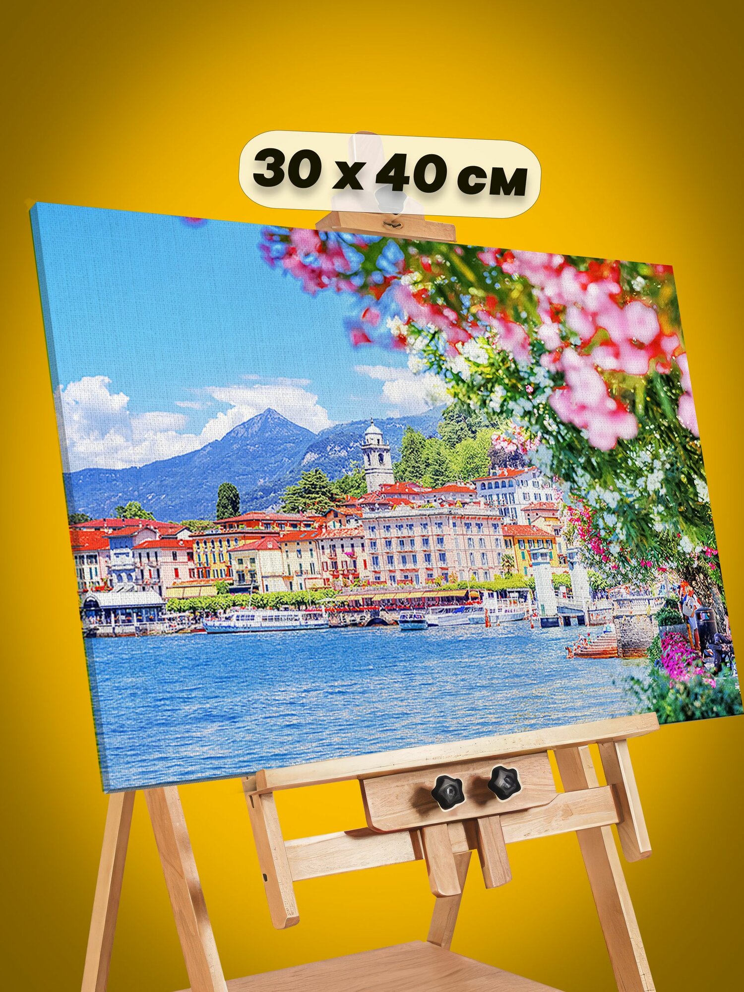 Картина на стену Пейзаж природа озеро Коми Италия 30x40