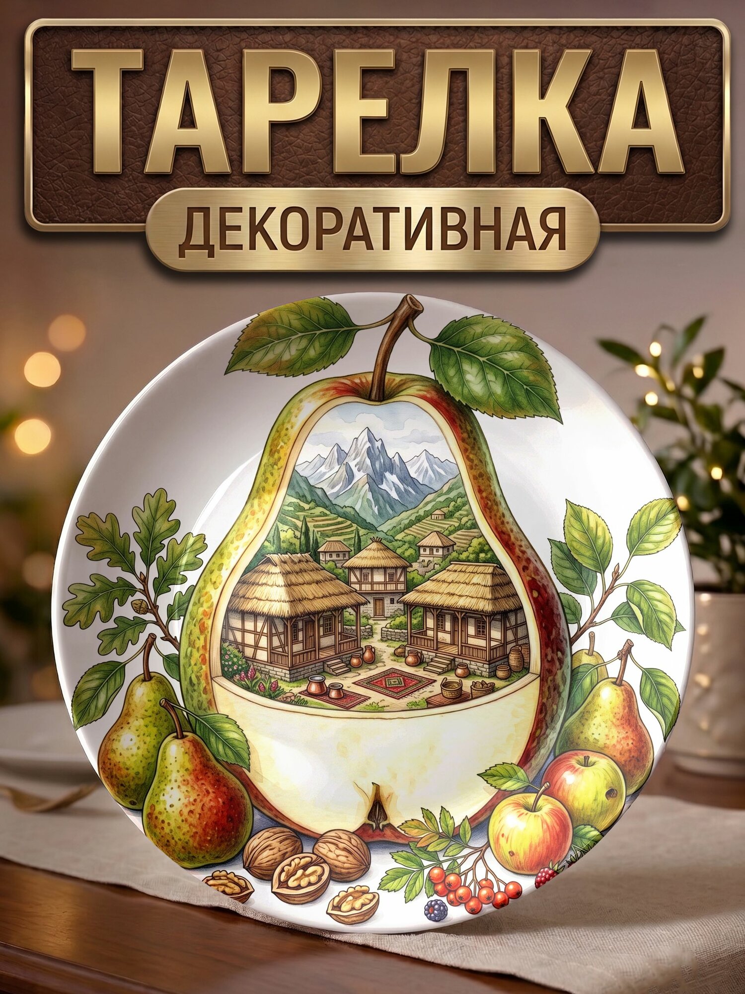 Тарелка декоративная Груша Адыгеи