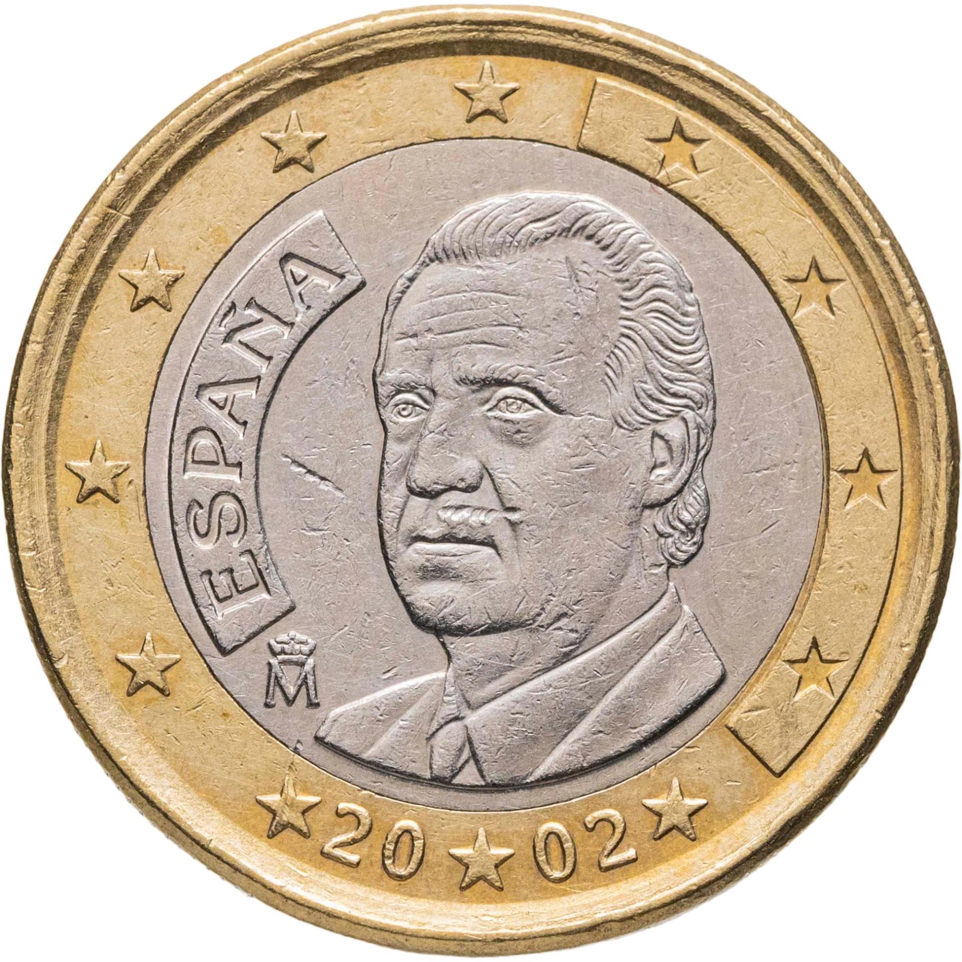 Испания 1 евро euro 2002, Биметалл, в сохранности VF-XF