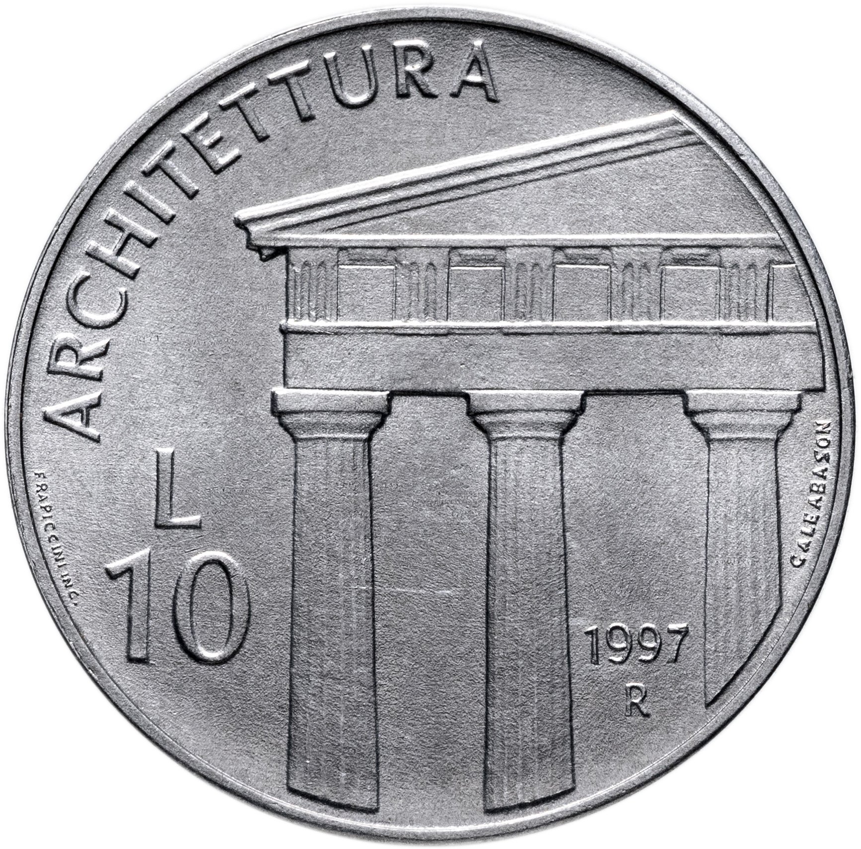 Сан-Марино 10 лир lire 1997, Алюминий, в сохранности UNC