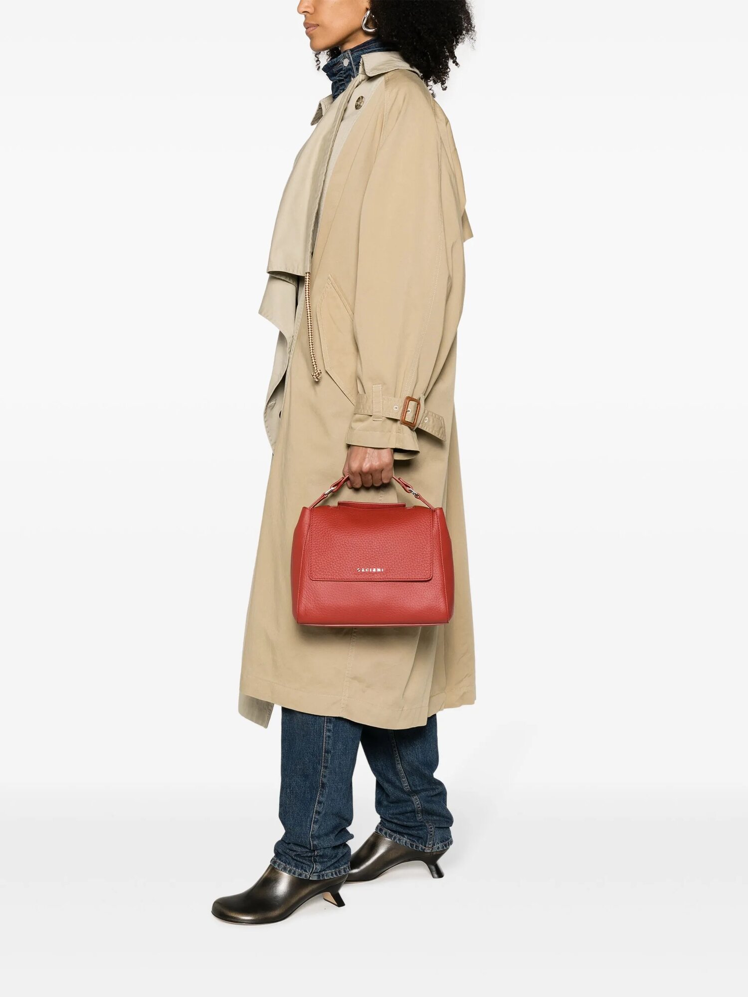 Сумка ORCIANI Sveva Soft leather tote bag, orange — фото 1