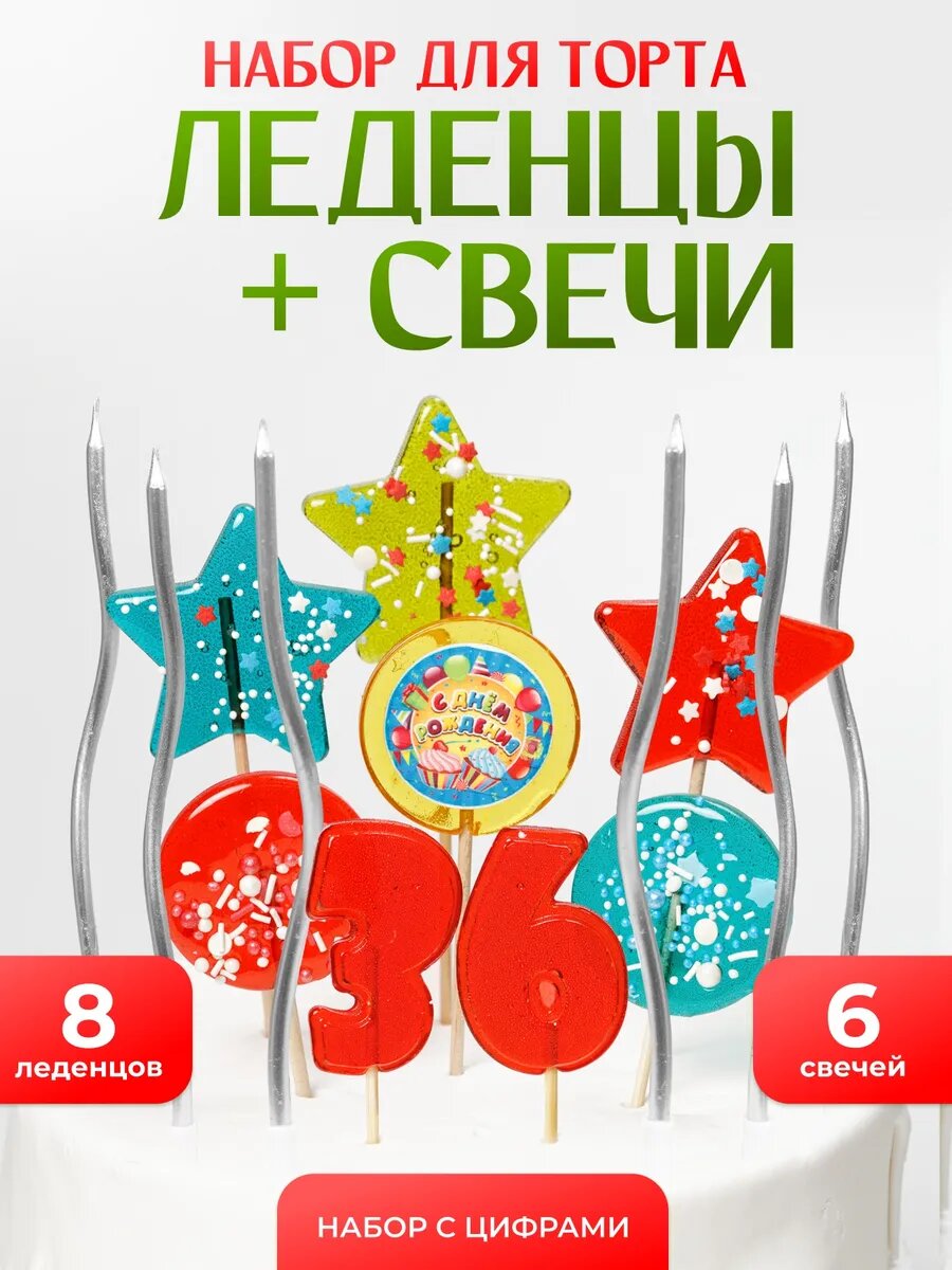 Леденцы на торт. Цифра 36
