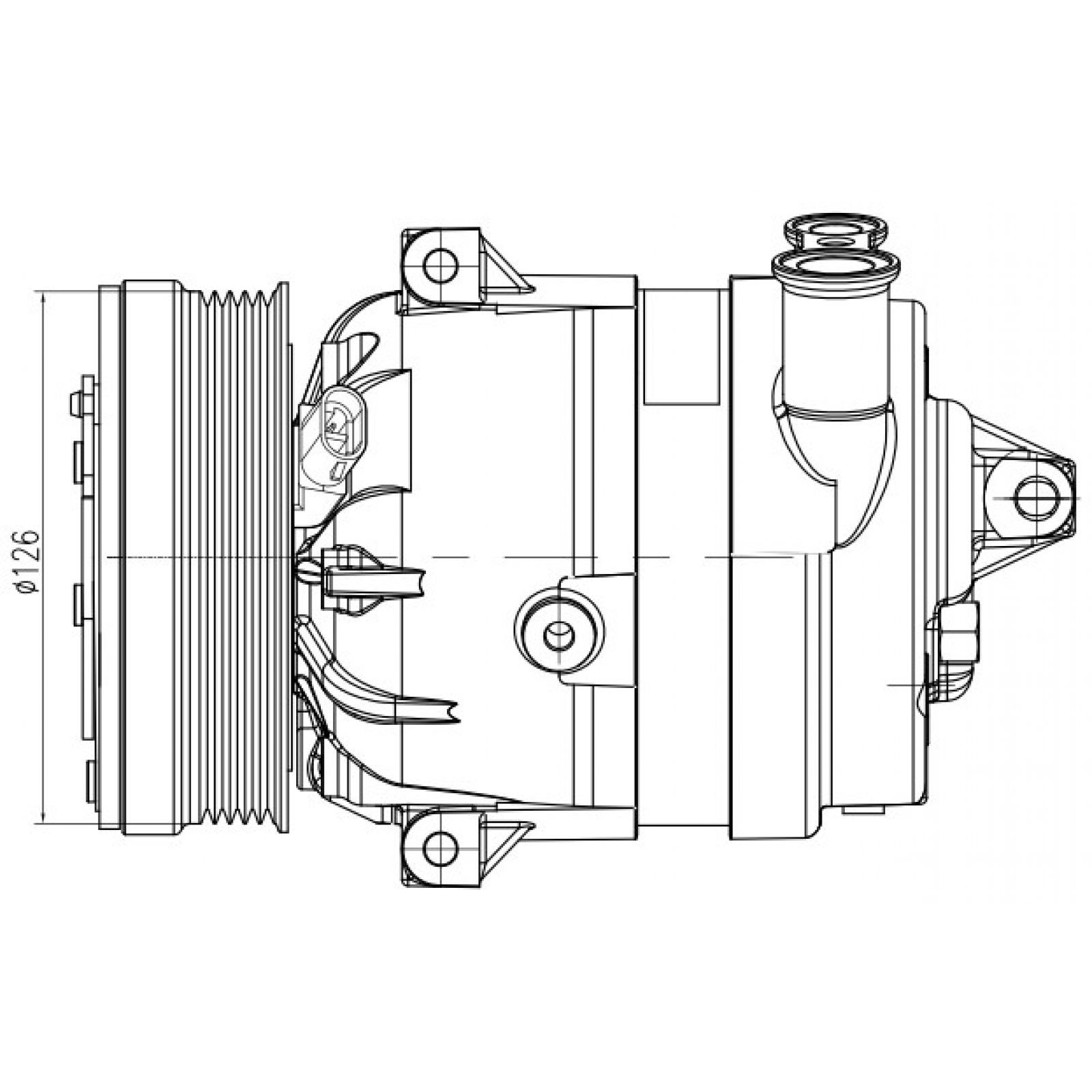 Компрессор кондиционера, для Шевроле Авео Калос oem 95234609, 95907419 арт LCAC0538