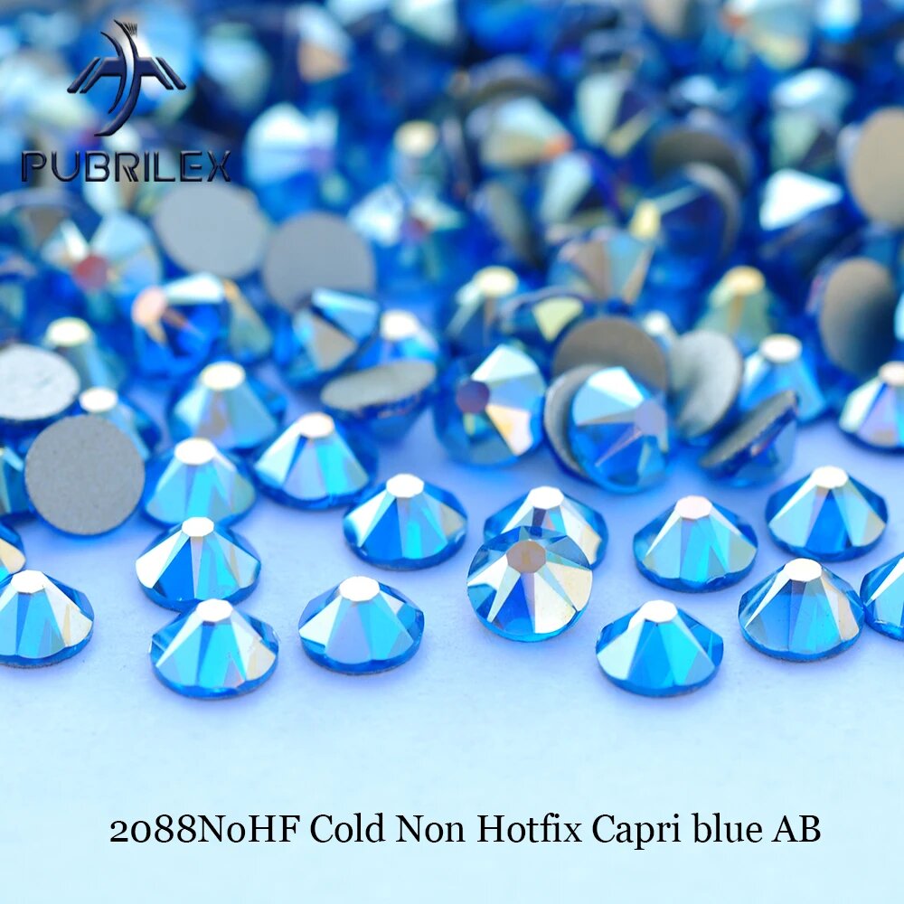 Стразы хрустальные Capri Blue AB, SS30, 288шт