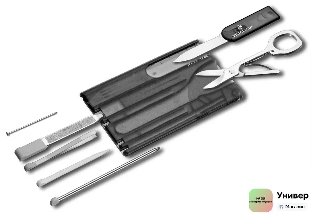 VICTORINOX SwissCard Classic 0.7133. T3 Многофункциональная карта с ножницами и ручкой 10 функций Черный