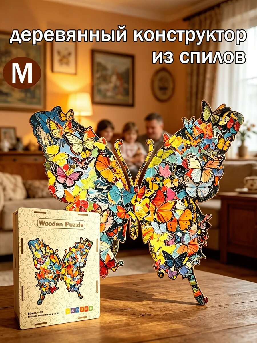 Деревянный конструктор из спилов