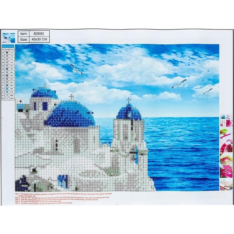 Мозаика Centrum алмазная 5D Greece, разноцветный, 30x40 см