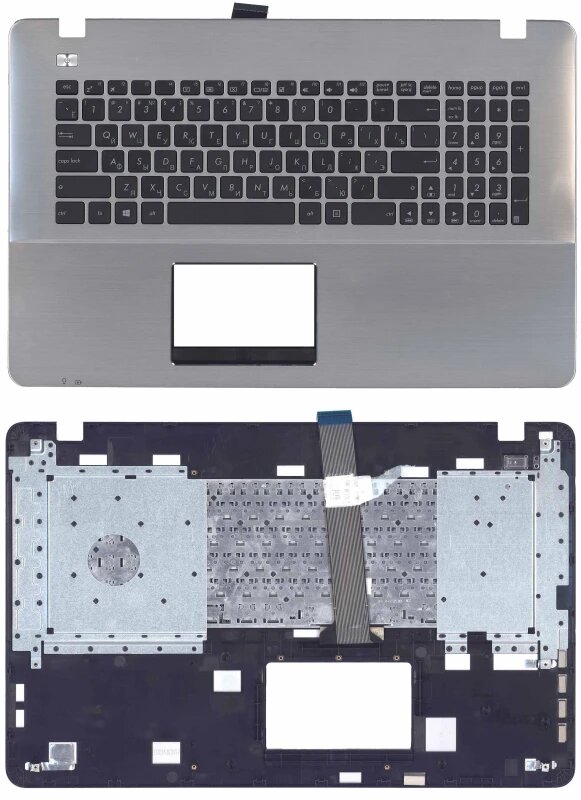 Топкейс для Asus X751 черно-серебристый