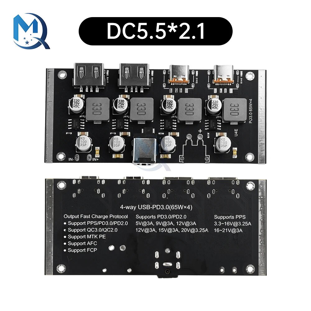 Модуль зарядки PD65W 4-way USB DC5.5x2.1