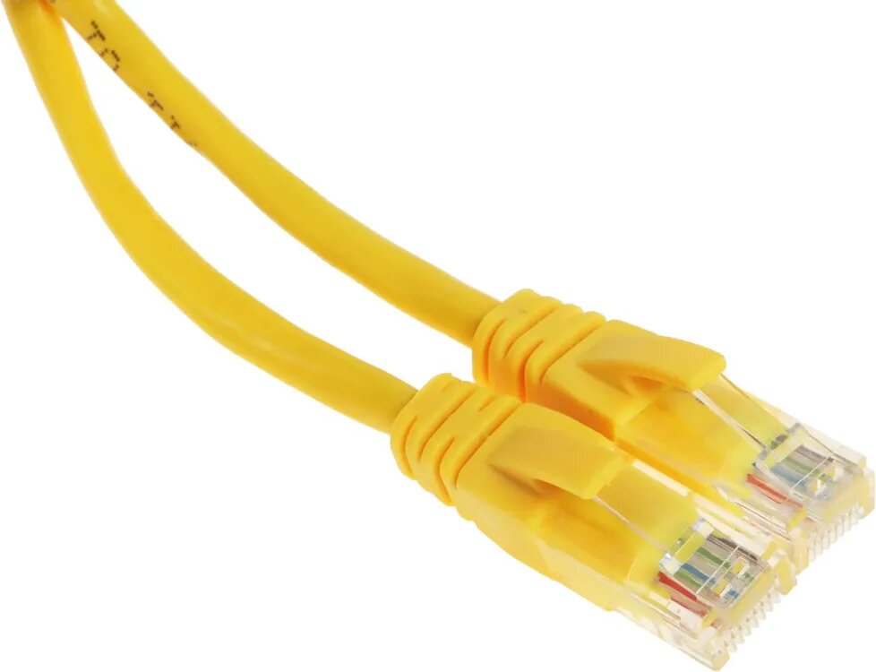 Патч-корд EXEGATE UTP-RJ45-RJ45-5e-2M-YL UTP, кат.5E, 2м, 4 пары, алюминий омедненный, многожильный, желтый