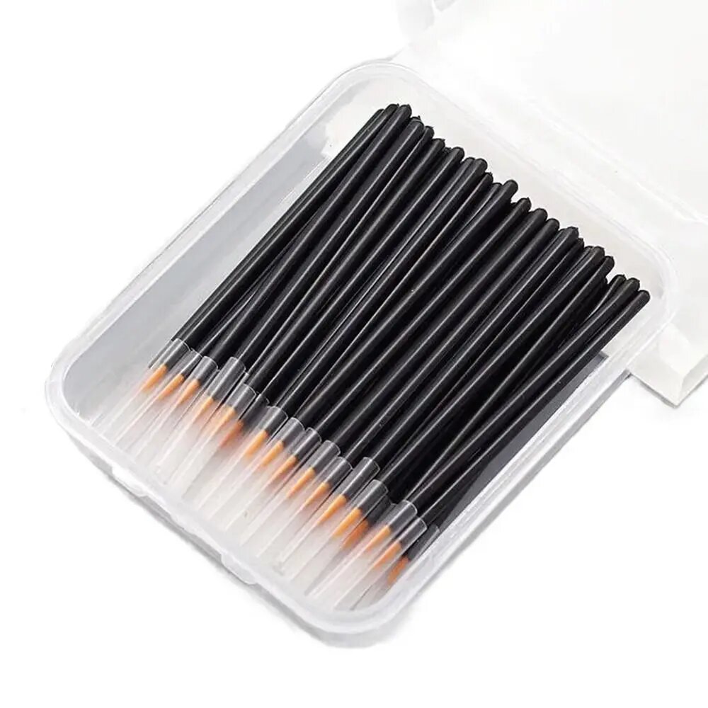 Одноразовые микрощеточки-аппликаторы для подводки глаз 50/100 шт. 100Pcs orange-box