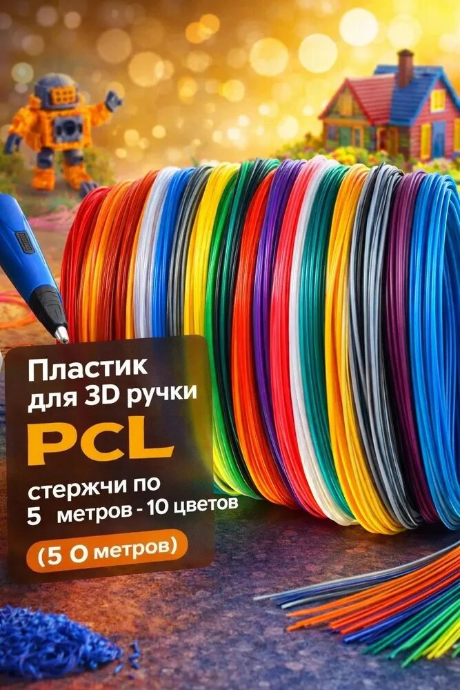 Пластик PCL для 3D ручки 10 цветов низкотемпературный