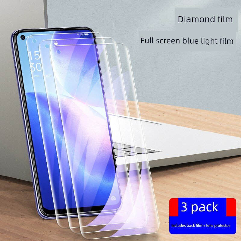 Защитное стекло для экрана OPPO Reno с фильтром синего света, 3-шт. набор с инструментом