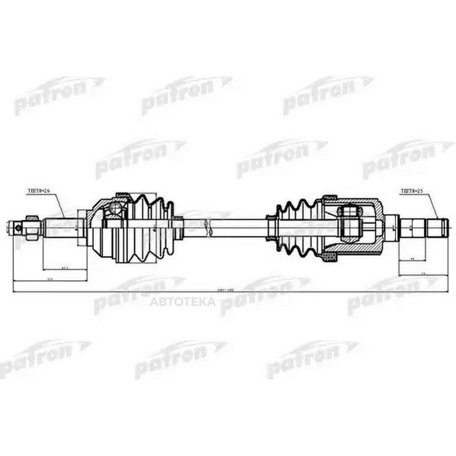 Полуось прав CHRYSLER PACIFICA 04-06 PATRON PDS1970
