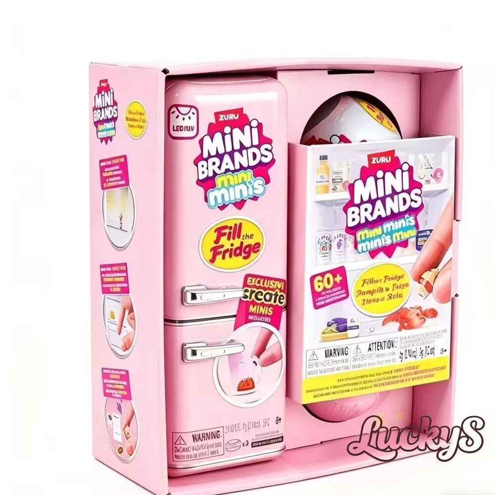 Мини-холодильник toy blind box set игровой домик маленький мини-холодильник minibrands креативный игрушечный мяч