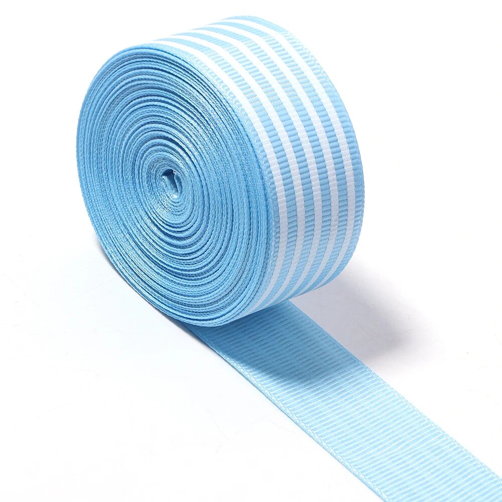 Репсовая лента Grosgrain 2,5 см черно-белая красно-синяя Синий, Blue