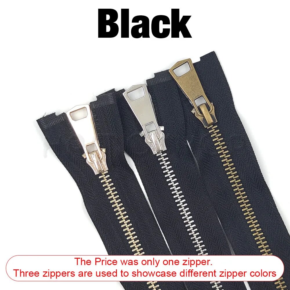 Металлическая радужная молния Hamoshop 10-80 см Черный, Golden zipper, Black, 10cm
